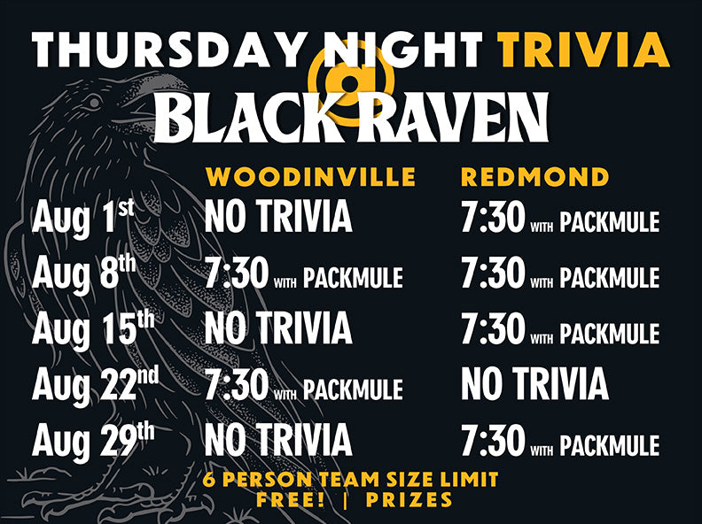 ALL BLACK RAVEN EVENTS – Black Raven Brewing Co.